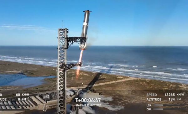 Tower arms successfully catch Super Heavy booster
