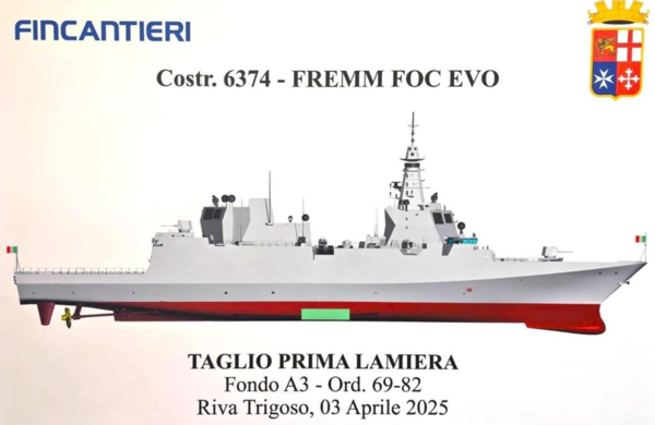 Fincantieri cuts steel for 1st FREMM EVO frigate